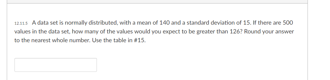 Solved 12.11.5 ﻿A data set is normally distributed, with a | Chegg.com