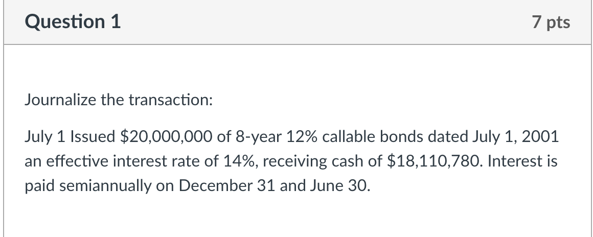 Solved Journalize the transaction: July 1 Issued $20,000,000 | Chegg.com