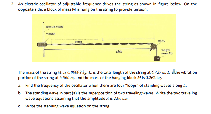 Solved An electric oscillator of adjustable frequency drives | Chegg.com
