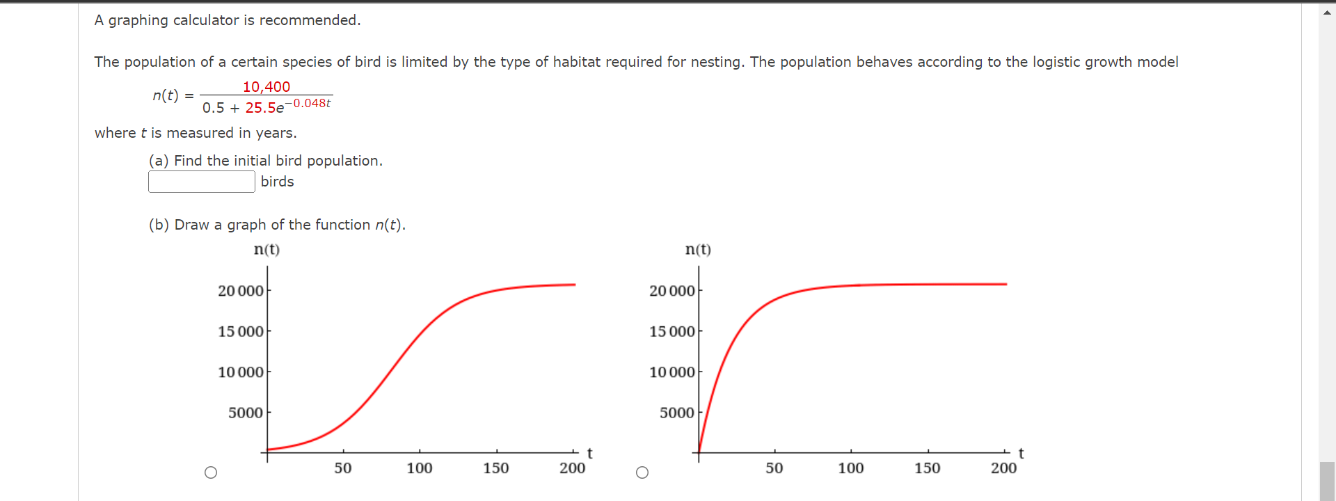 Solved A graphing calculator is recommended. The population | Chegg.com