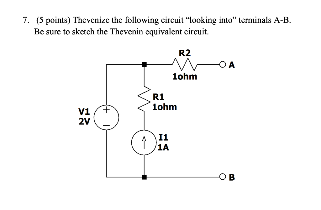 Solved (5 points) Thevenize the following circuit "looking | Chegg.com