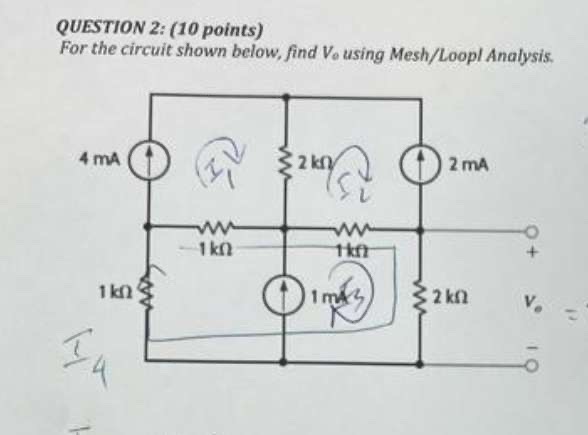 Solved QUESTION 2: (10 points)For the circuit shown below, | Chegg.com Solved QUESTION 2: (10 points)For the circuit shown below, | Chegg.com