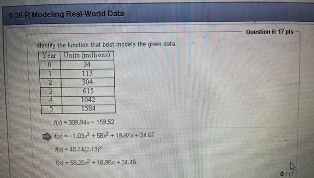 Solved 9.2. R Modeling Real-World Data Question 6: 17 pts | Chegg.com