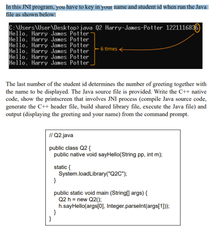 Solved i want class file, dll file, cpp file, java file and | Chegg.com