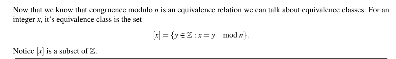 Solved Now that we know that congruence modulo n is an | Chegg.com