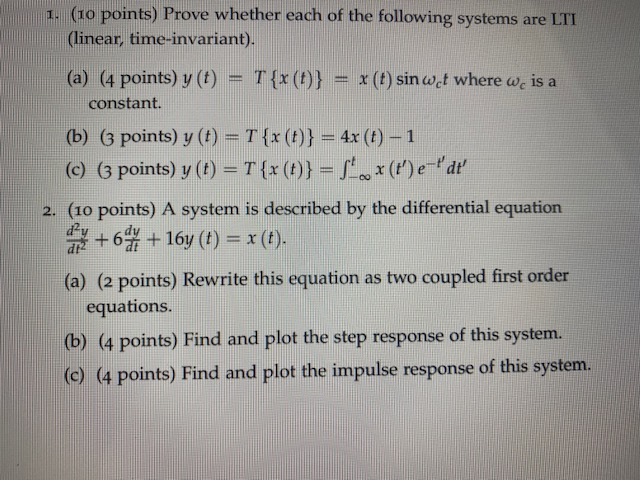 Solved (10 points) Prove whether each of the following | Chegg.com