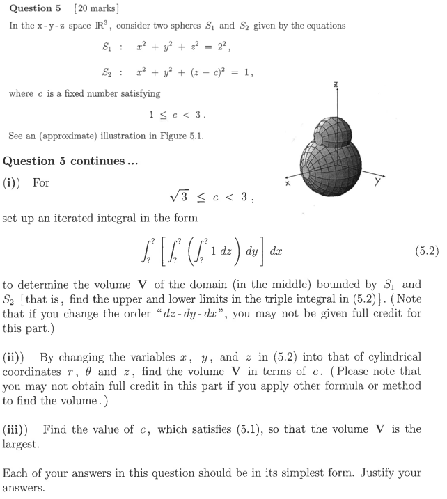 Solved Question 5 [20 ﻿marks]In the x-y-z ﻿space R3, | Chegg.com
