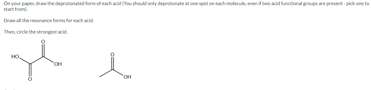 Solved On your paper, draw the deprotonated form of each | Chegg.com