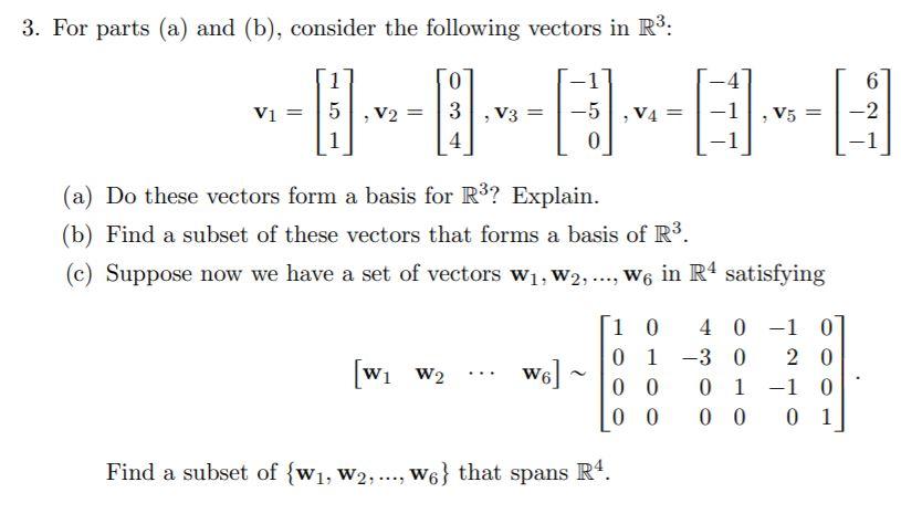 Solved 3. For parts (a) and (b), consider the following | Chegg.com