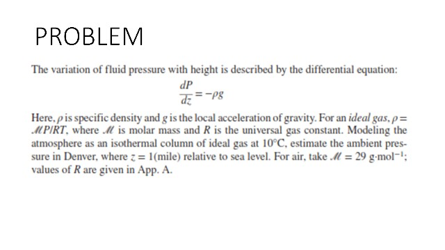 Solved PROBLEM The variation of fluid pressure with height | Chegg.com