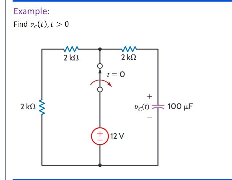 Solved Example: Find i0(t),t>0Example: Find vc(t),t>0 | Chegg.com