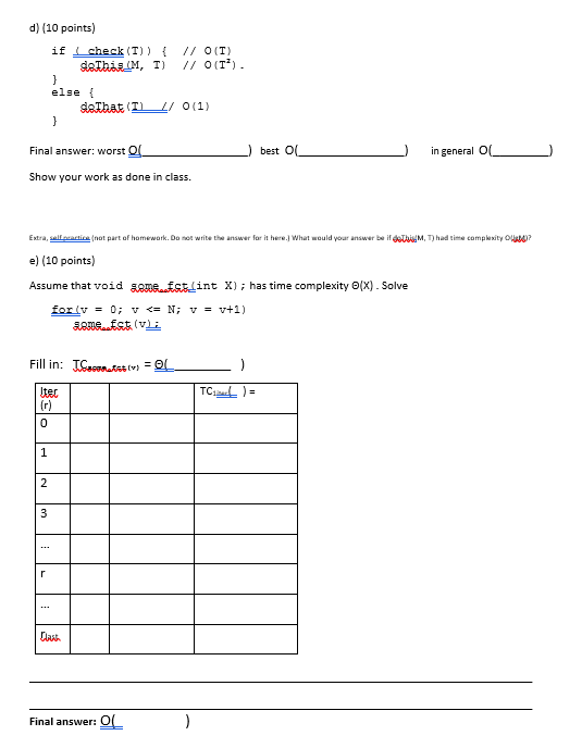 Solved d) (10 ﻿points) ﻿f) (10 ﻿points)Assume that void | Chegg.com