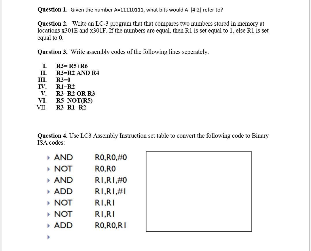 Solved Question 1. Given the number A=11110111, what bits | Chegg.com