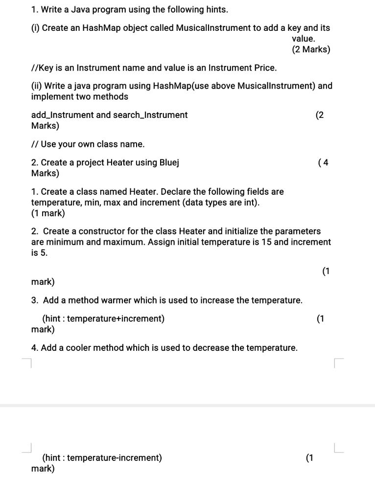 Solved 1. Write a Java program using the following hints. | Chegg.com