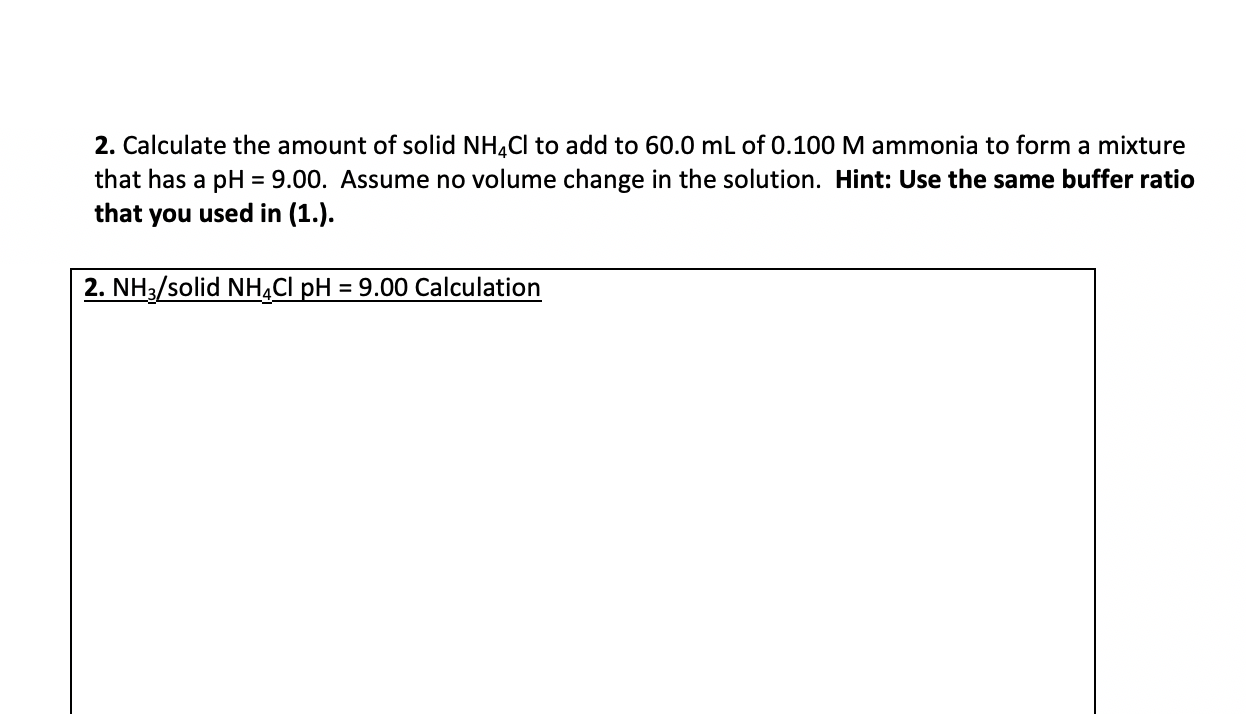 Solved Part B: Three ammonia buffers are prepared at pH = | Chegg.com