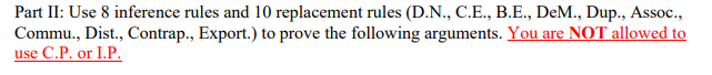 Solved Part II: Use 8 inference rules and 10 replacement | Chegg.com