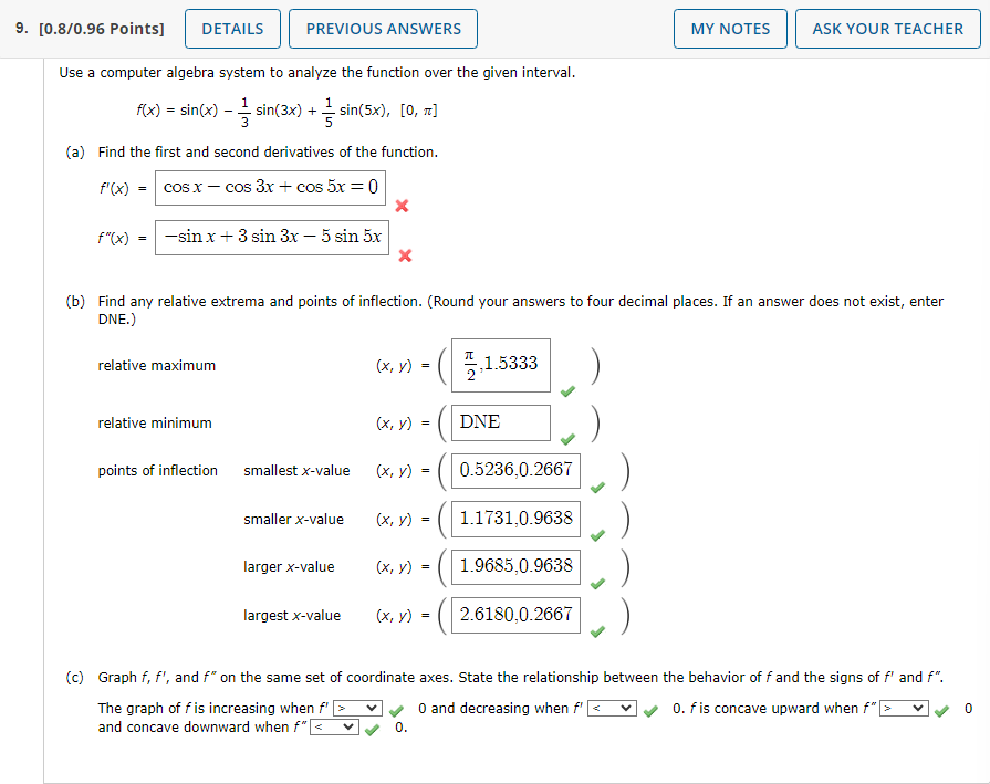 Solved 8/0.96 Points] Use a computer algebra system to | Chegg.com