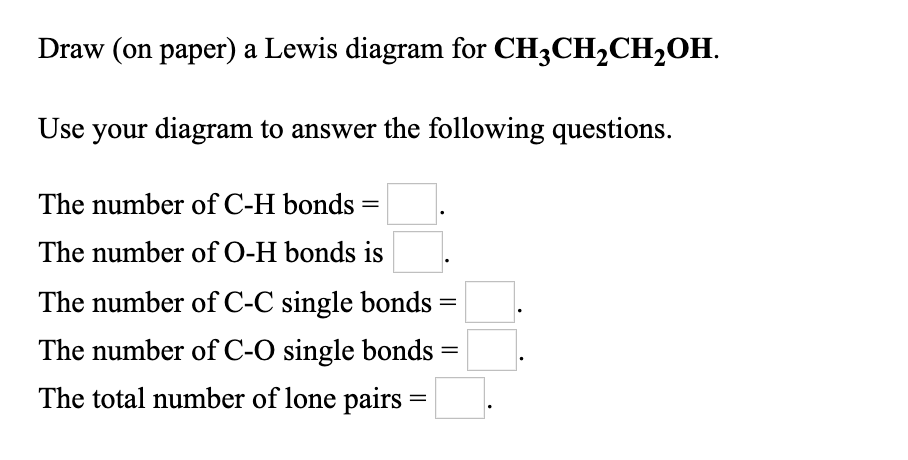 Ch3ch2ch2oh Lewis Structure - Drawing Easy