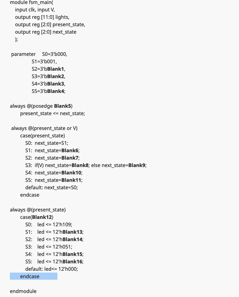 Solved Module Fsm Main Input Clk Input V Output Reg