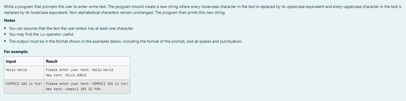 Solved replaced by its lowercase equivalent. | Chegg.com