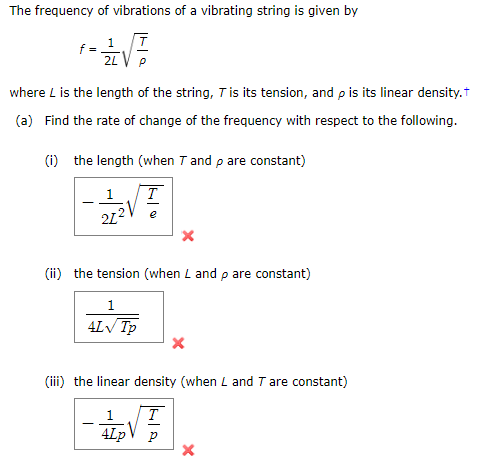 Solved The frequency of vibrations of a vibrating string is | Chegg.com