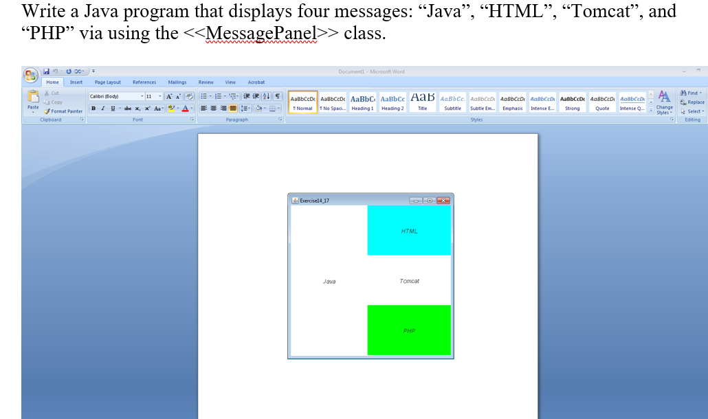 Solved Write a Java program that displays four messages: | Chegg.com