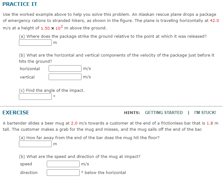 GOAL Solve a two-dimensional projectile motion | Chegg.com