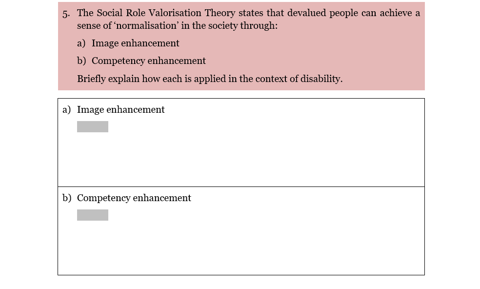 [Solved]: In Australian disability support 5. The Social Ro