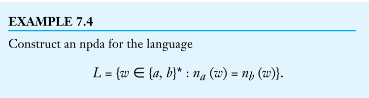 Solved What language is accepted by the npda in Example 7.4 | Chegg.com