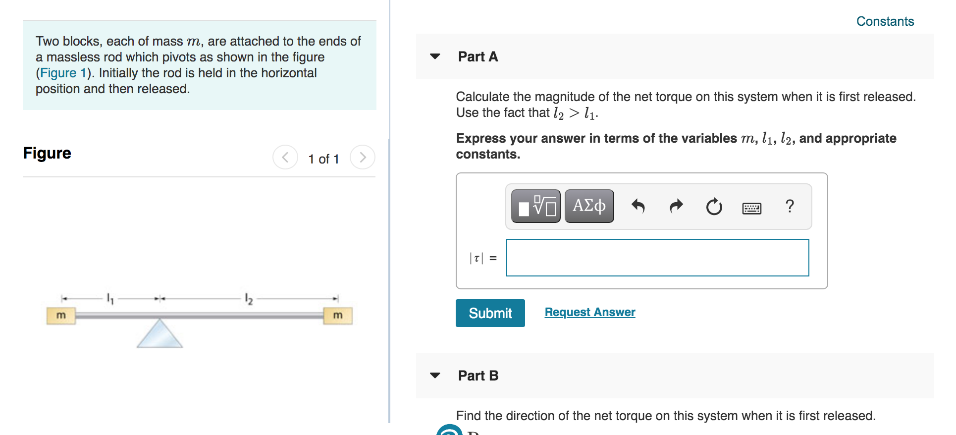 Solved Constants Part A Two blocks, each of mass m, are | Chegg.com