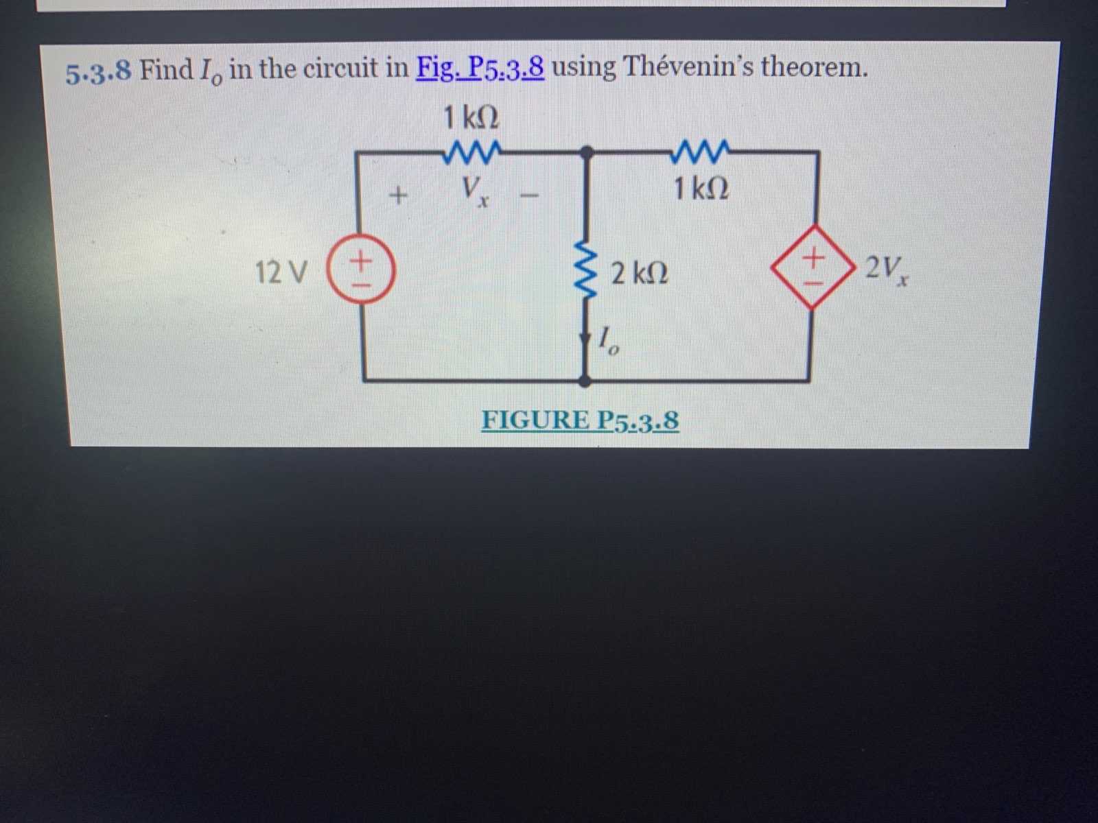 Solved 5.3.8 Find IO in the circuit in Fig. P 5:3.8 using | Chegg.com