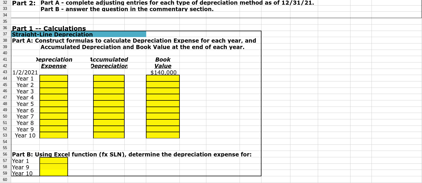 Solved 1 ACC 213 - Lab #7 for Chapter 8 - Depreciation Me | Chegg.com
