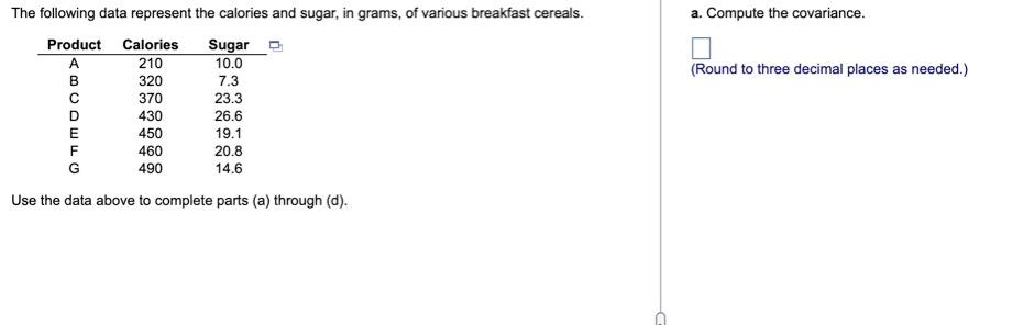 Solved a. Compute the covariance. (Round to three decimal | Chegg.com
