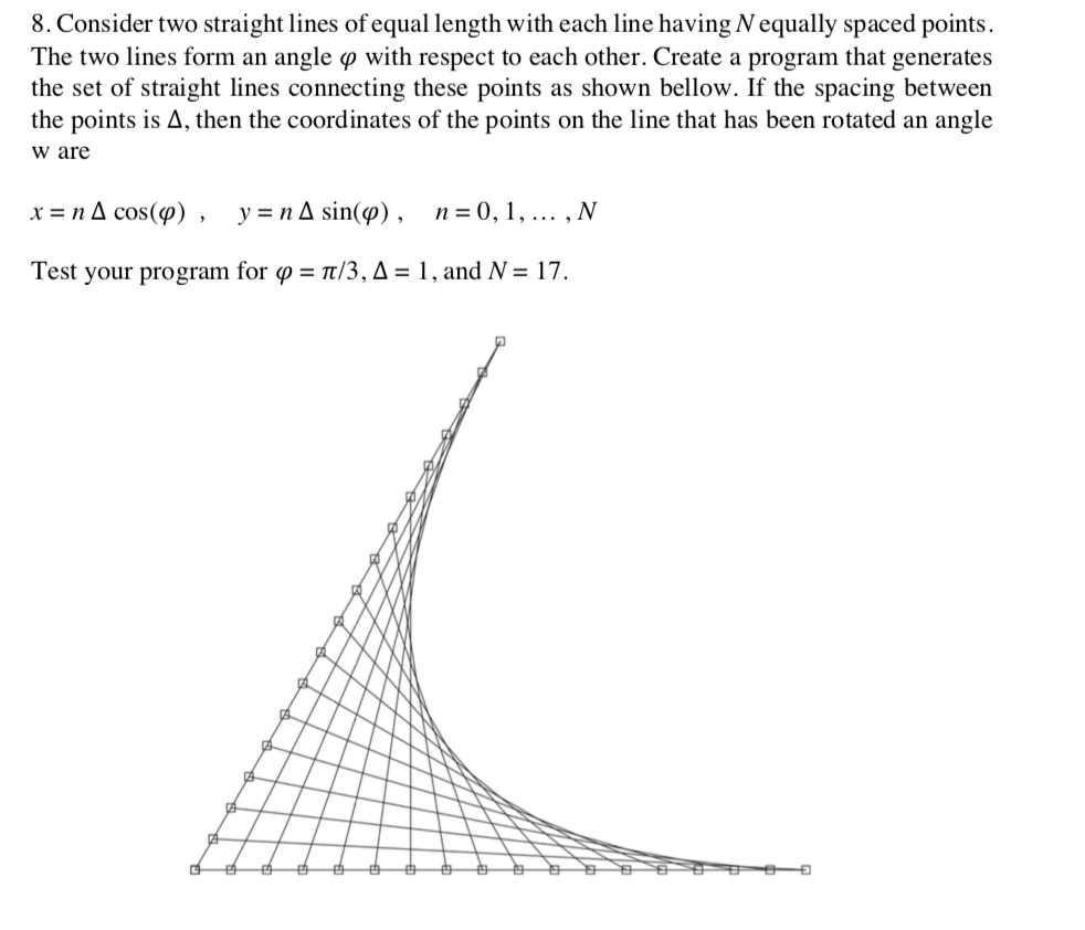 8. Consider two straight lines of equal length with | Chegg.com