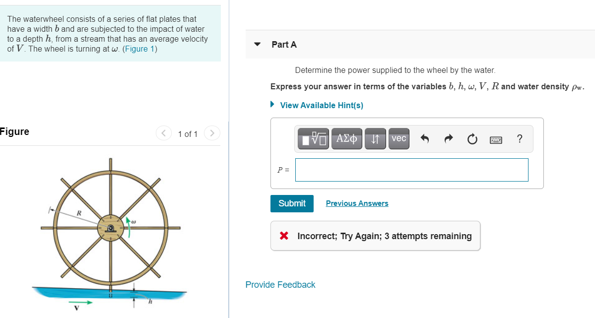 Solved The waterwheel consists of a series of flat plates | Chegg.com