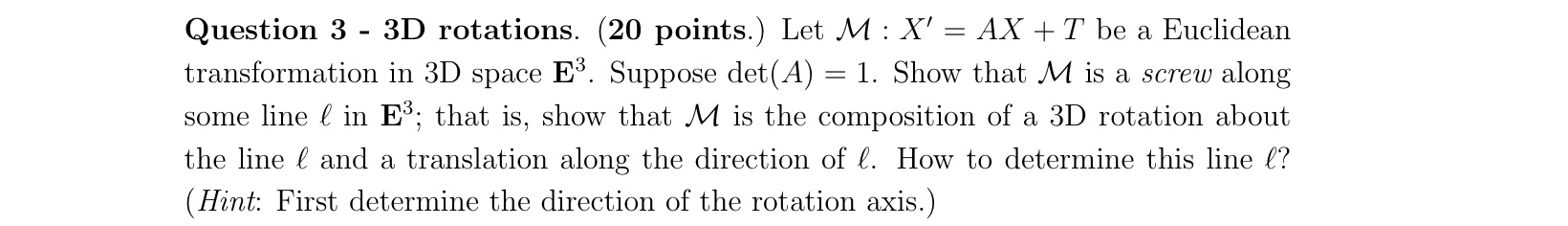 Solved Question 2 - 2D Euclidean transformations. (20 | Chegg.com
