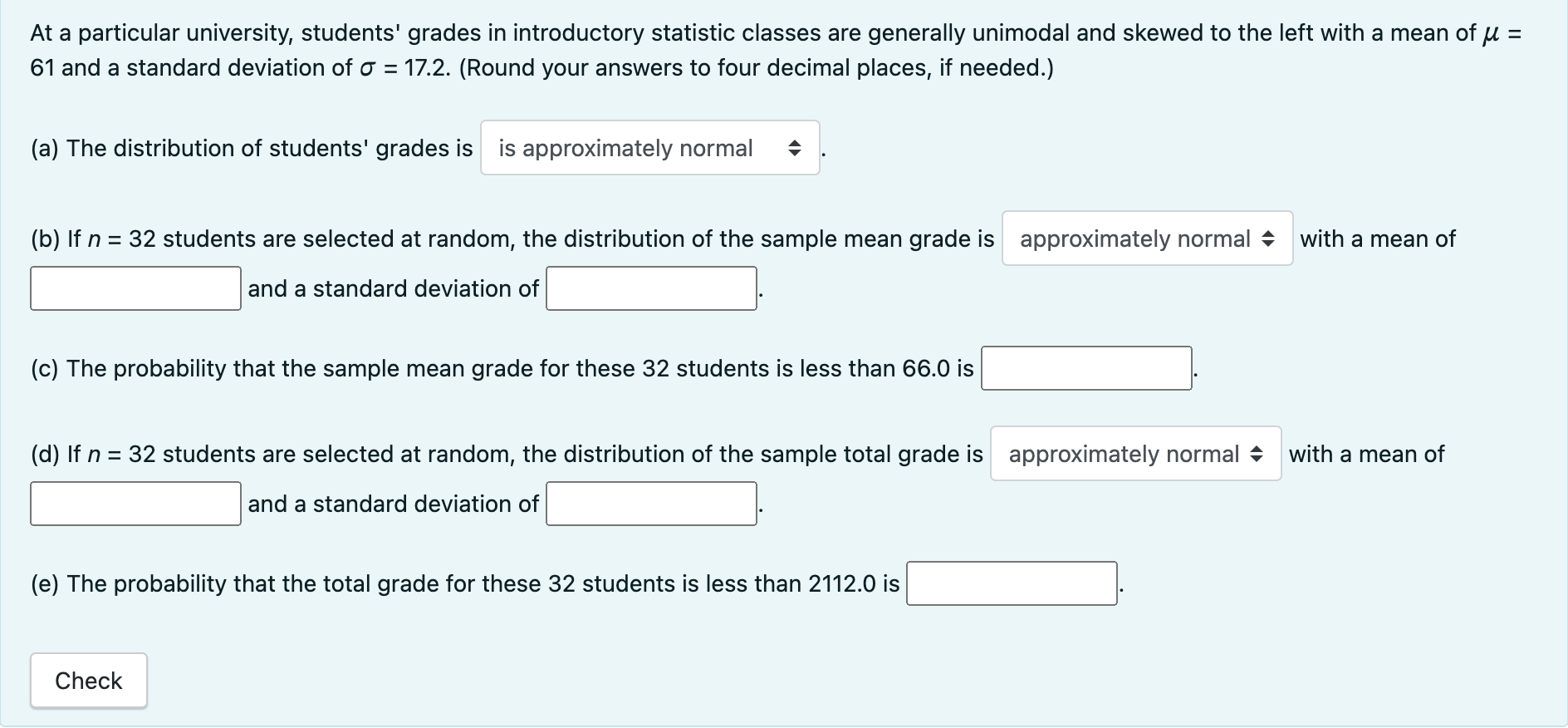 Solved At a particular university, students' grades in | Chegg.com