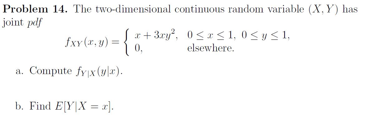 Solved The two-dimensional continuous random variable (x,Y) | Chegg.com