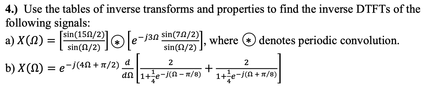 Solved e 4.) Use the tables of inverse transforms and | Chegg.com