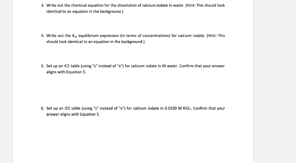 Solved 3. Write out the chemical equation for the | Chegg.com
