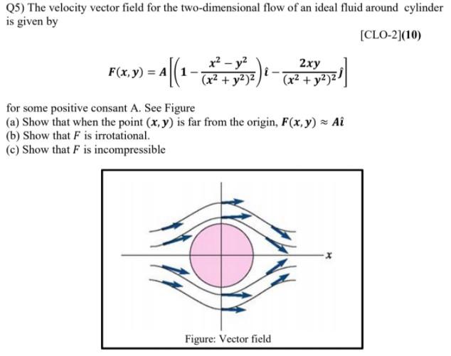 Solved Q5) The velocity vector field for the two-dimensional | Chegg.com