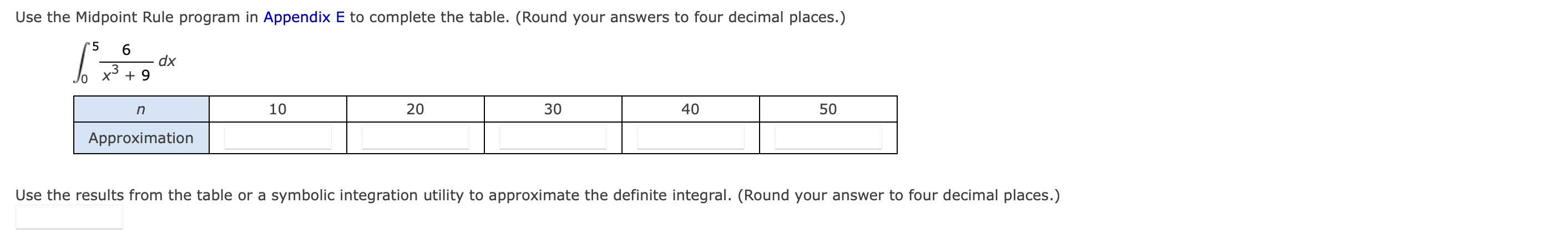 Solved Use the Midpoint Rule program in ﻿Appendix E to | Chegg.com