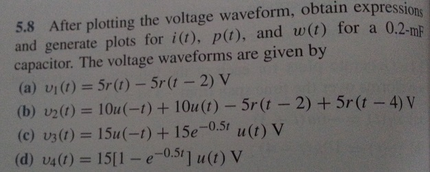 Solved 5.8 After plotting the voltage waveform, obtain | Chegg.com