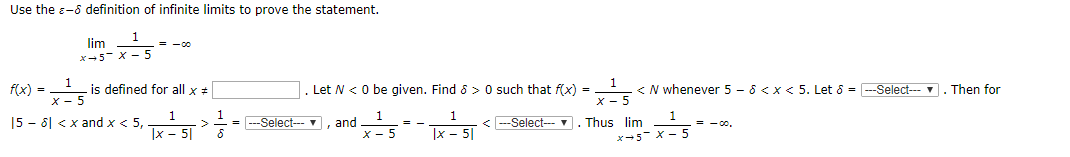 Solved Use the - definition of infinite limits to prove the | Chegg.com