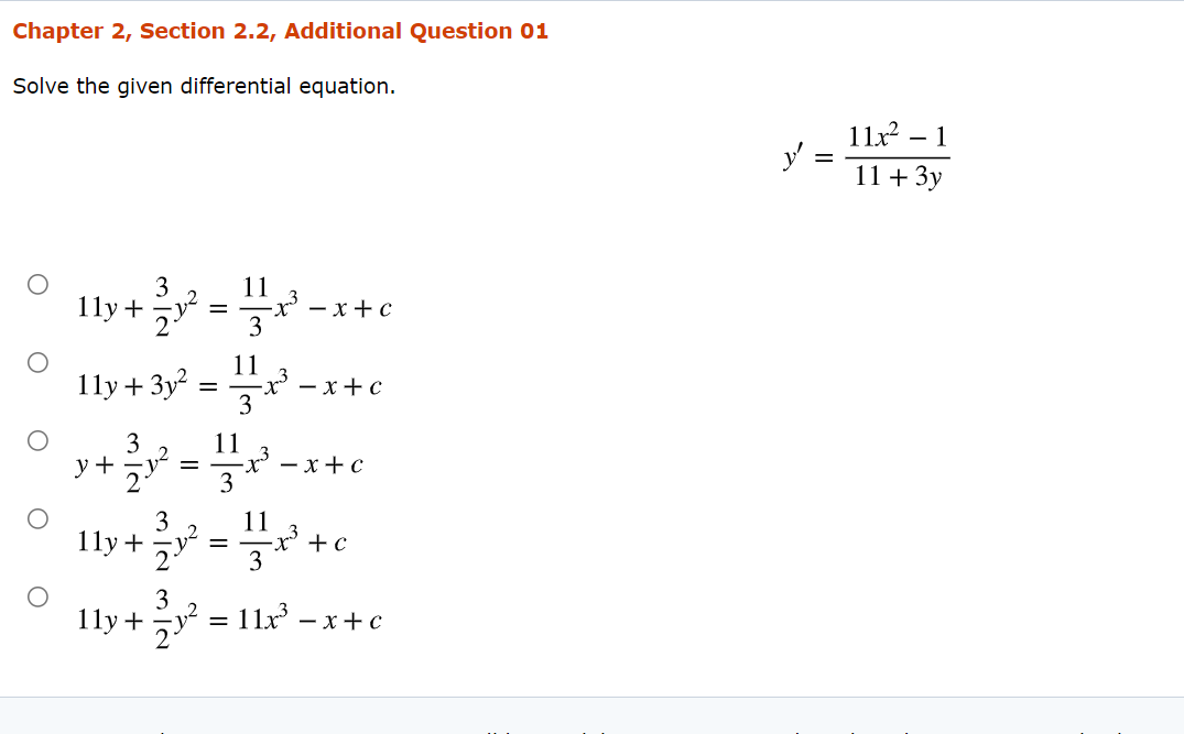 Solved Chapter 2, Section 2.2, Additional Question 01 Solve | Chegg.com