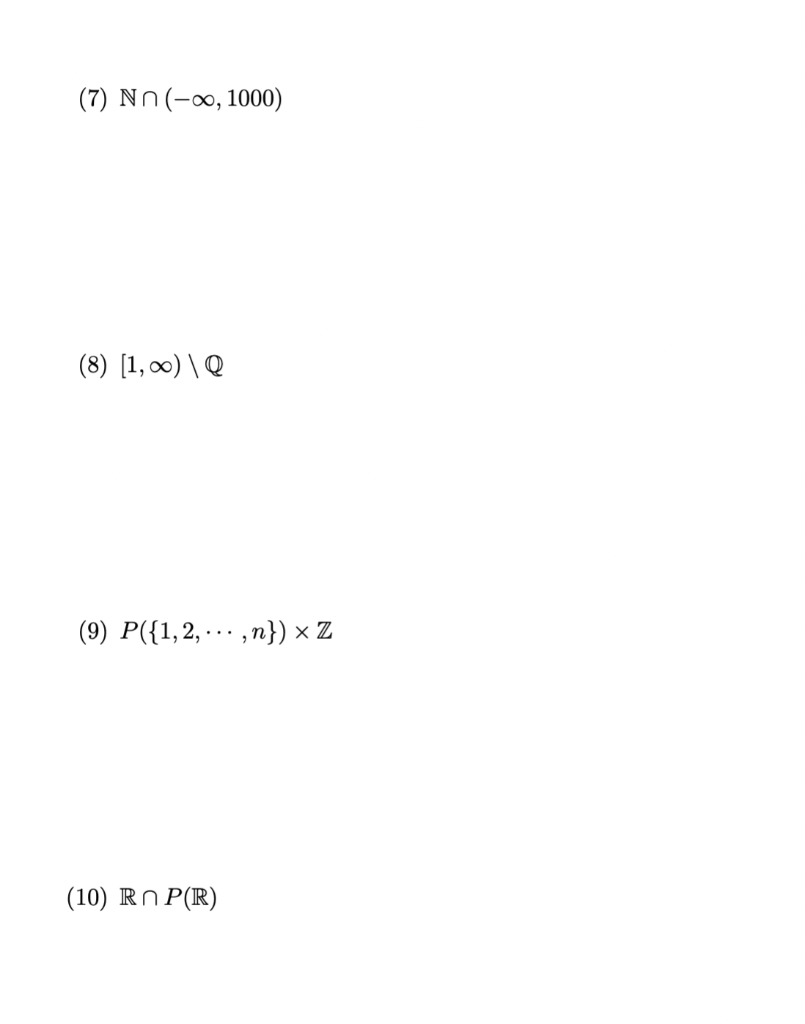 Solved Question 4. For each of the following sets, decide | Chegg.com