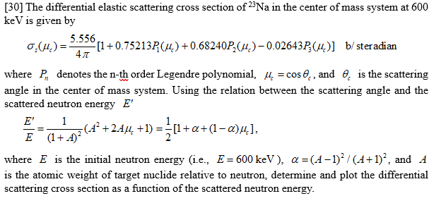 Solved [30] The differential elastic scattering cross | Chegg.com