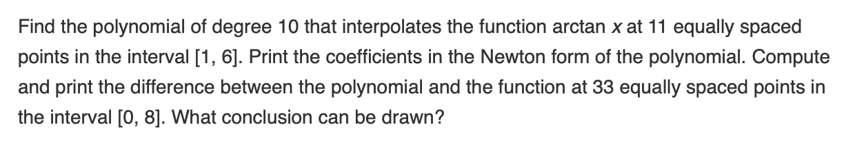 Solved Find the polynomial of degree 10 that interpolates | Chegg.com