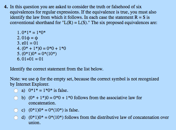 Solved 4. In this question you are asked to consider the | Chegg.com