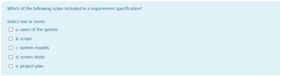 Solved Which of the following is/are included in a | Chegg.com